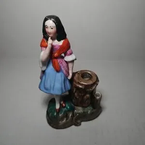 Accents | Vintage Figural Inkwell Of Girl Sitting On Tree Possibly ...